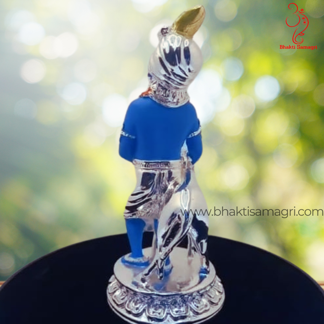 Silver-Plated Krishna Ji with Calf – Bhakti Samagri