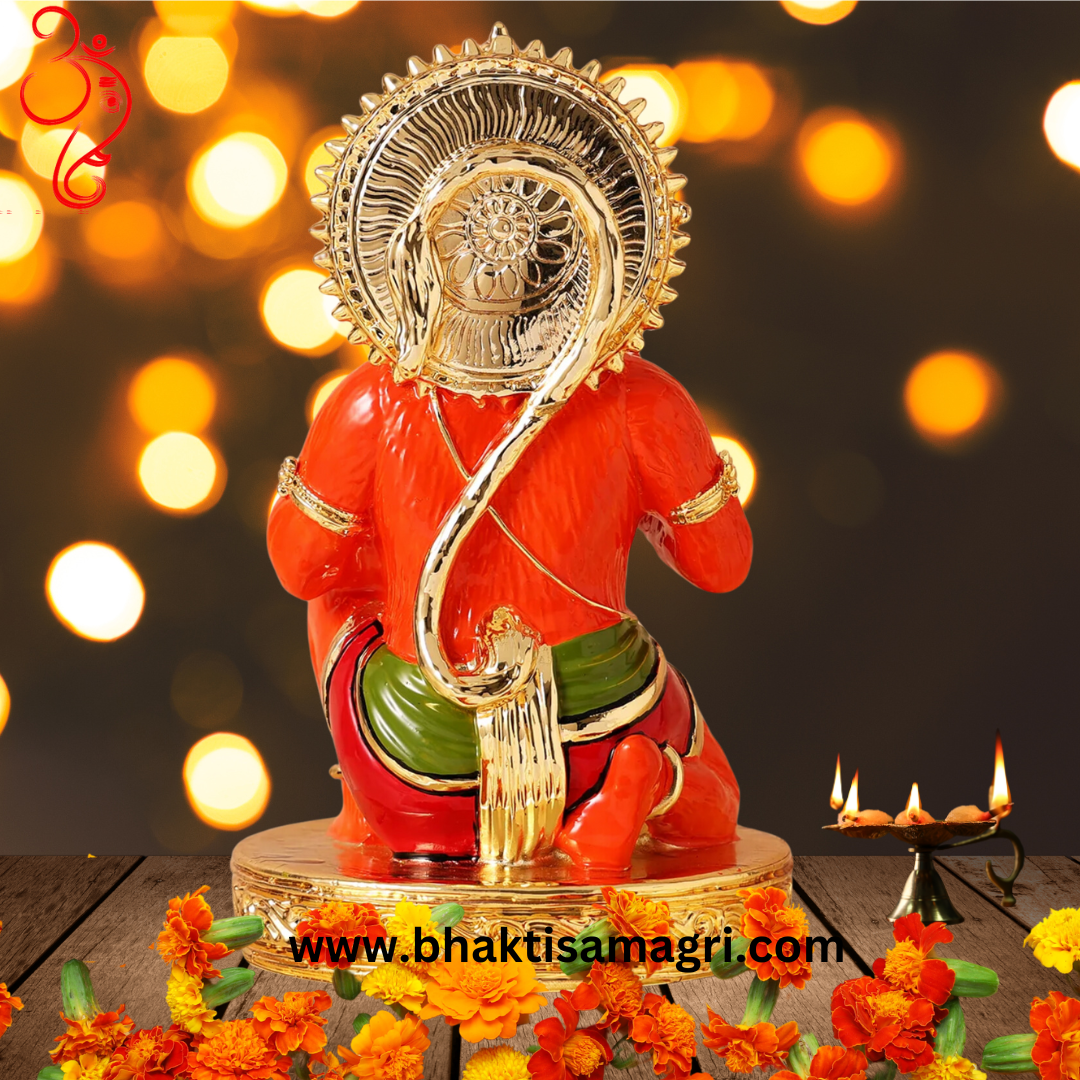 Gold Plated Sinduri Hanuman Ji Murti – Bhakti Samagri