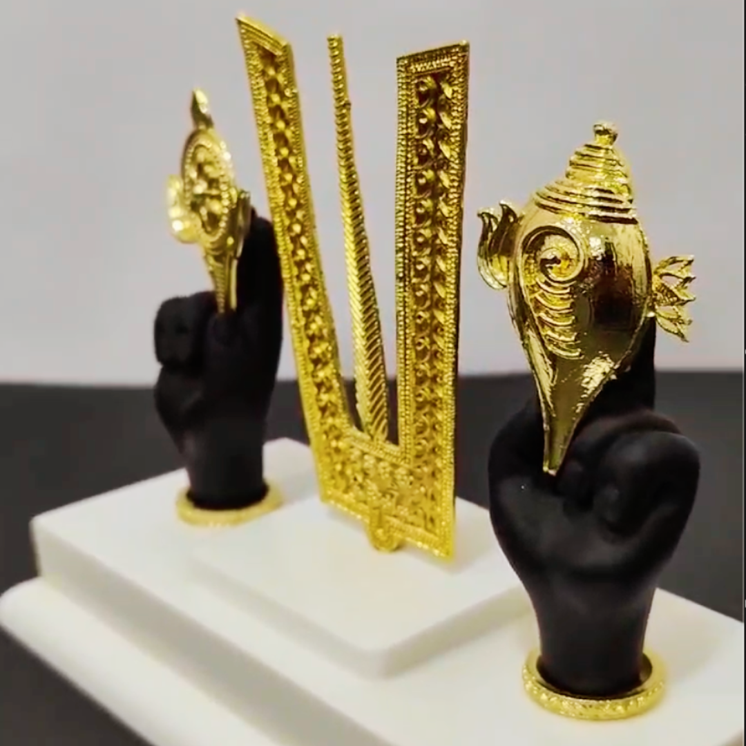 Gold Plated Tirupati Balaji Tilak Chakra – Bhakti Samagri
