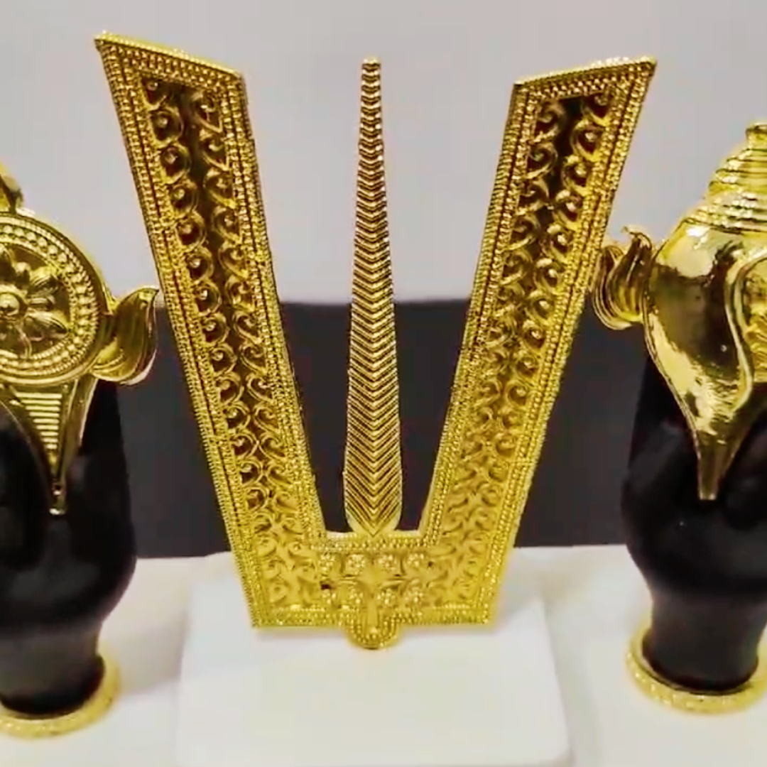 Gold Plated Tirupati Balaji Tilak Chakra – Bhakti Samagri