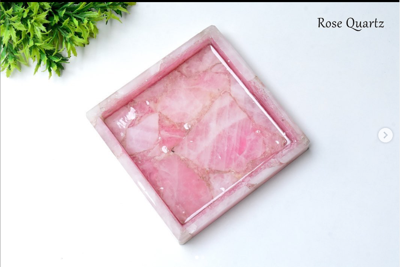 Rose Quartz Tray – Bhakti Samagri